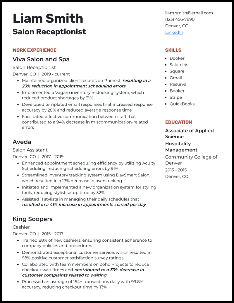9 Receptionist Resume Examples [& Templates]