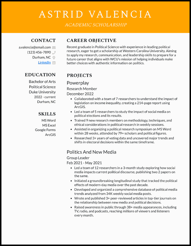 9 Academic Resume Examples [& Templates]