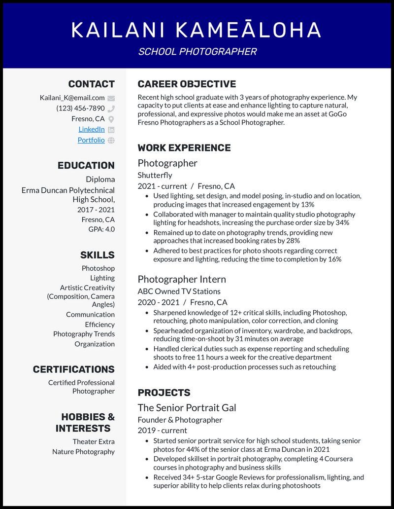 11 Real Photographer Resume Examples That Worked in 2025