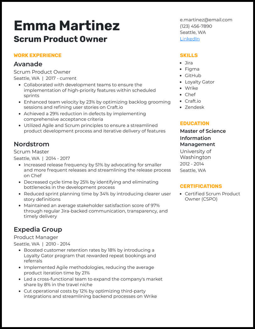 11 Product Owner Resume Samples for 2025