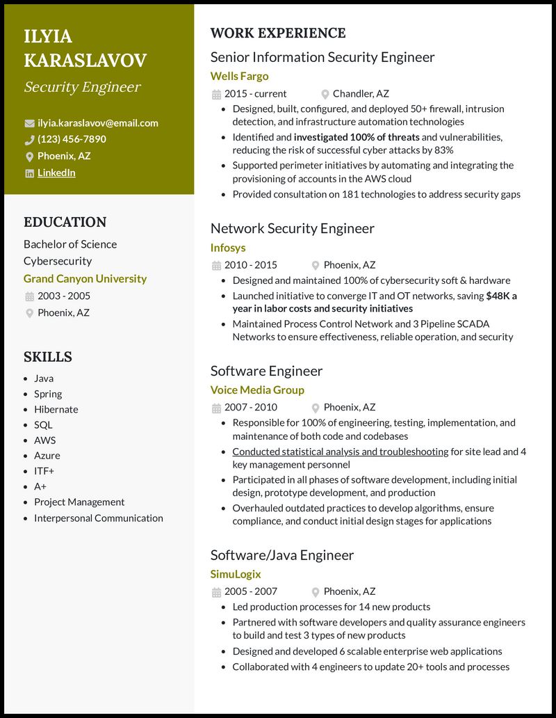 3 Security Engineer Resume Examples for 2025