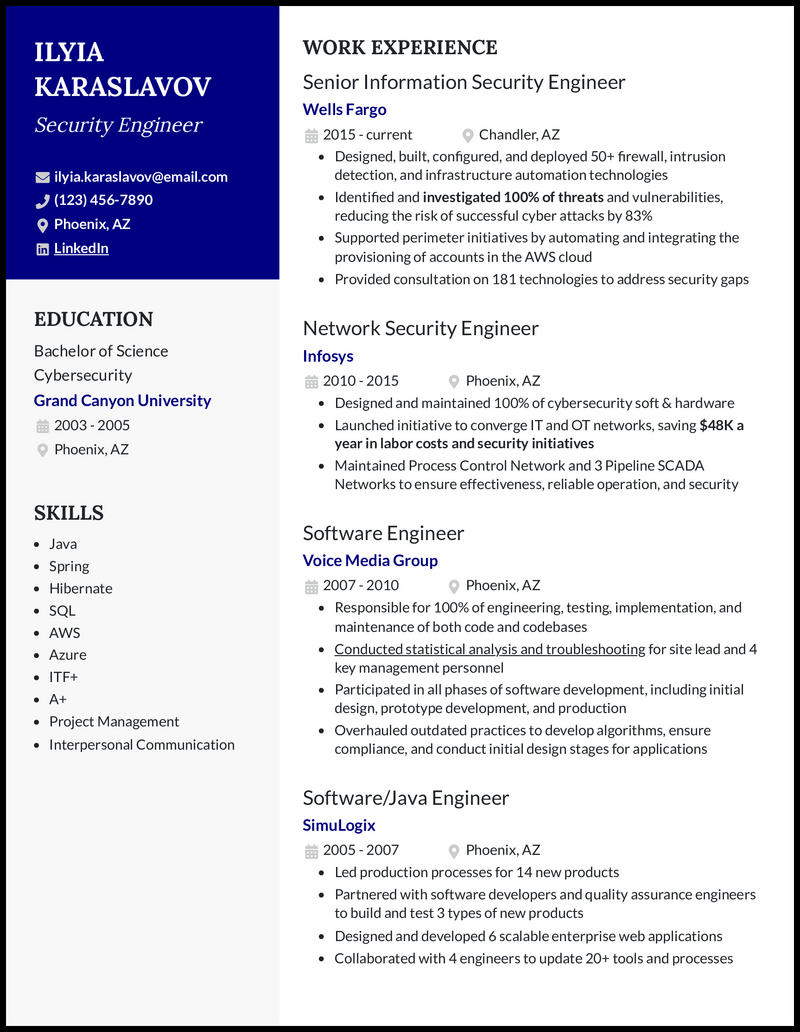 3 Security Engineer Resume Examples for 2025
