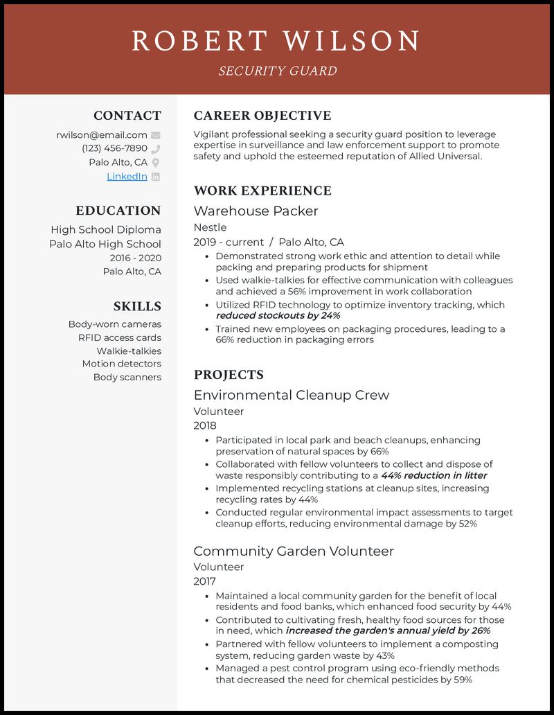 7 Security Guard Resume Examples [& Templates]