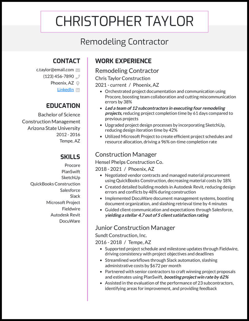 7 Contractor Resume Examples That Worked in 2025