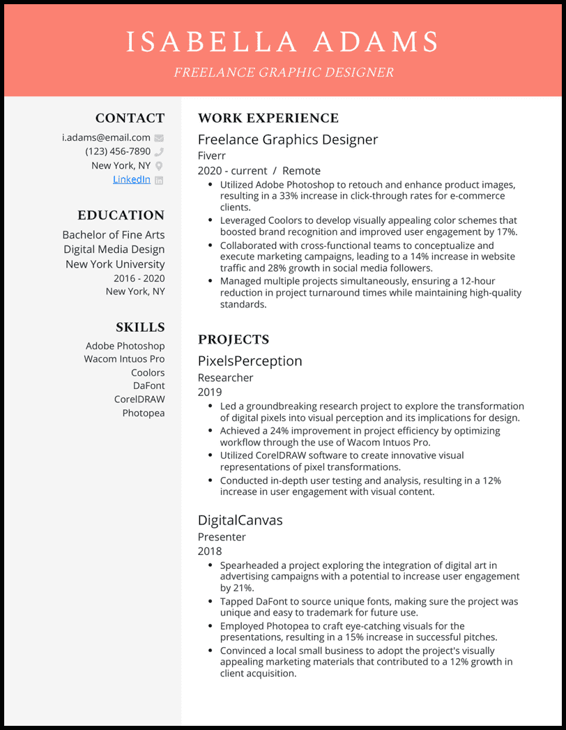 26 Graphic Designer Resume Examples That Work in 2025