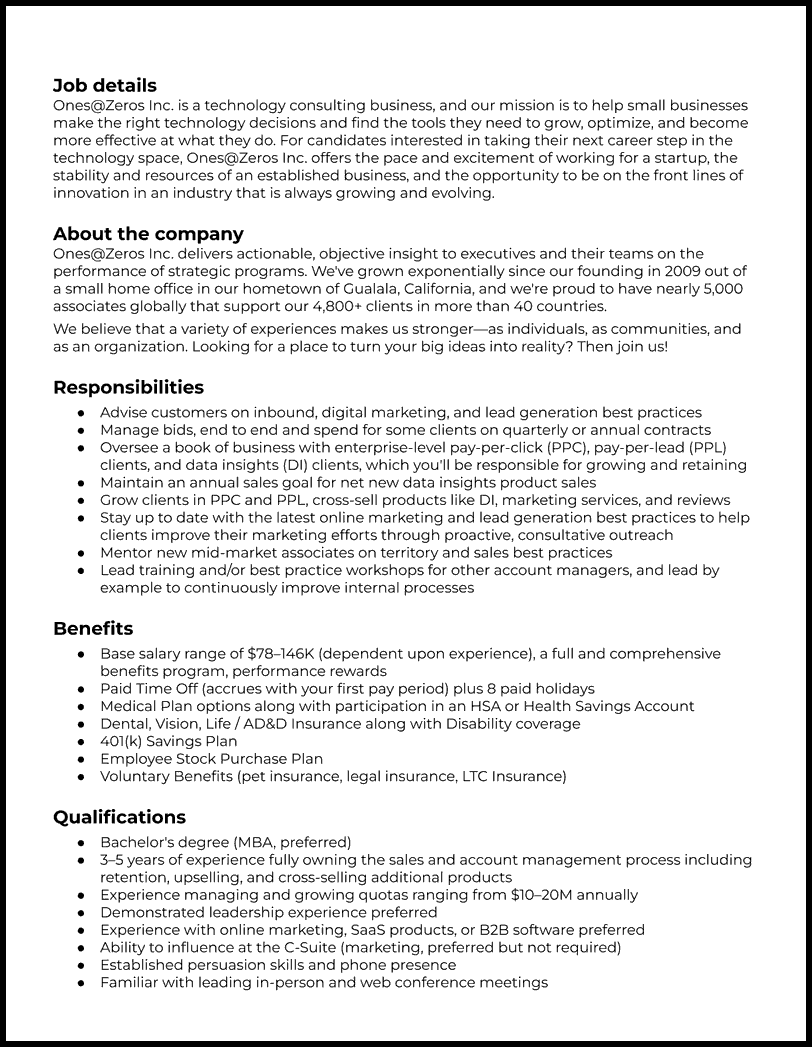 3 Account Manager Job Description Examples Made In 2024