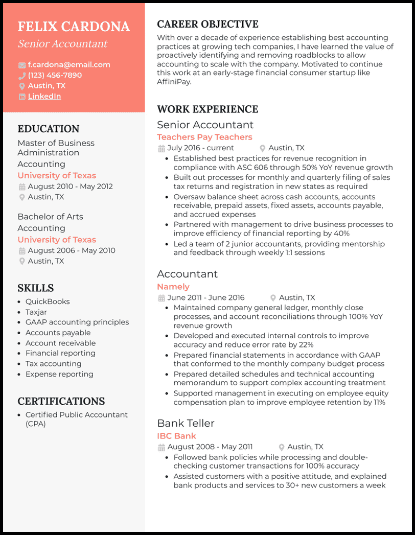 3 Real Senior Accountant Resume Examples That Worked in 2024