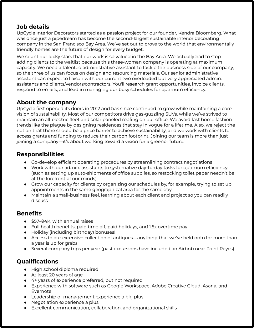 Administrative Assistant Job Description 2024 Description Kacey