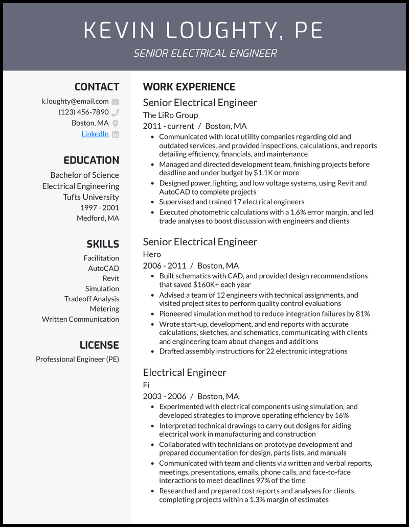 14 Electrical Engineer Resume Examples Built for 2024