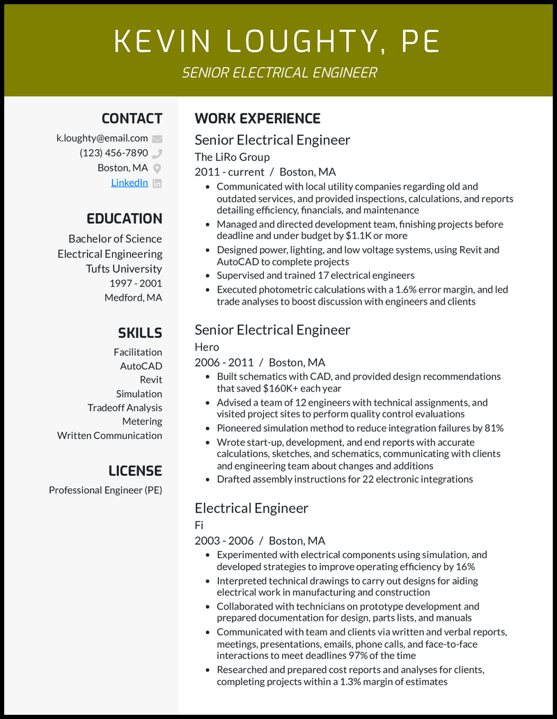 14 Electrical Engineer Resume Examples Built for 2024