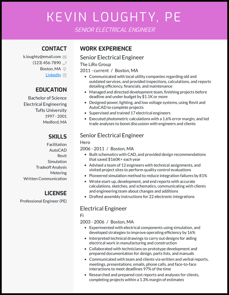 14 Electrical Engineer Resume Examples Built for 2024