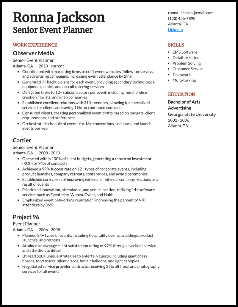 11 Event Planner Resume Examples for 2025