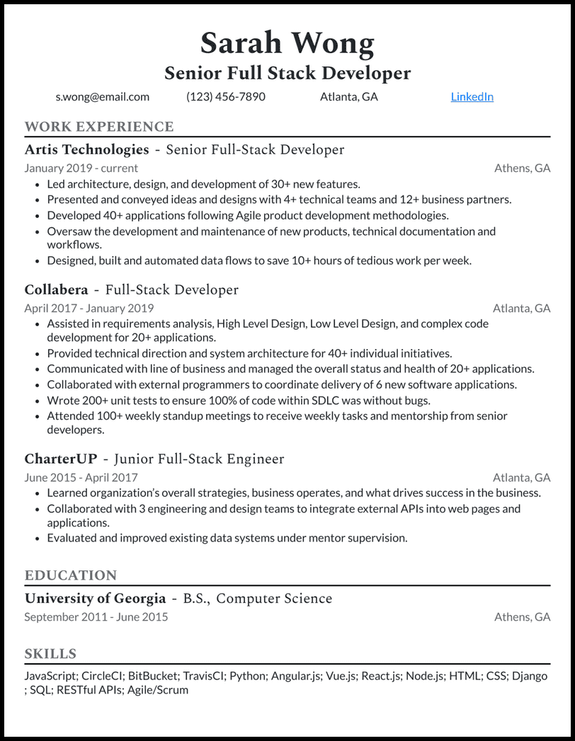 13 Real Full-Stack Developer Resume Examples That Worked in 2025
