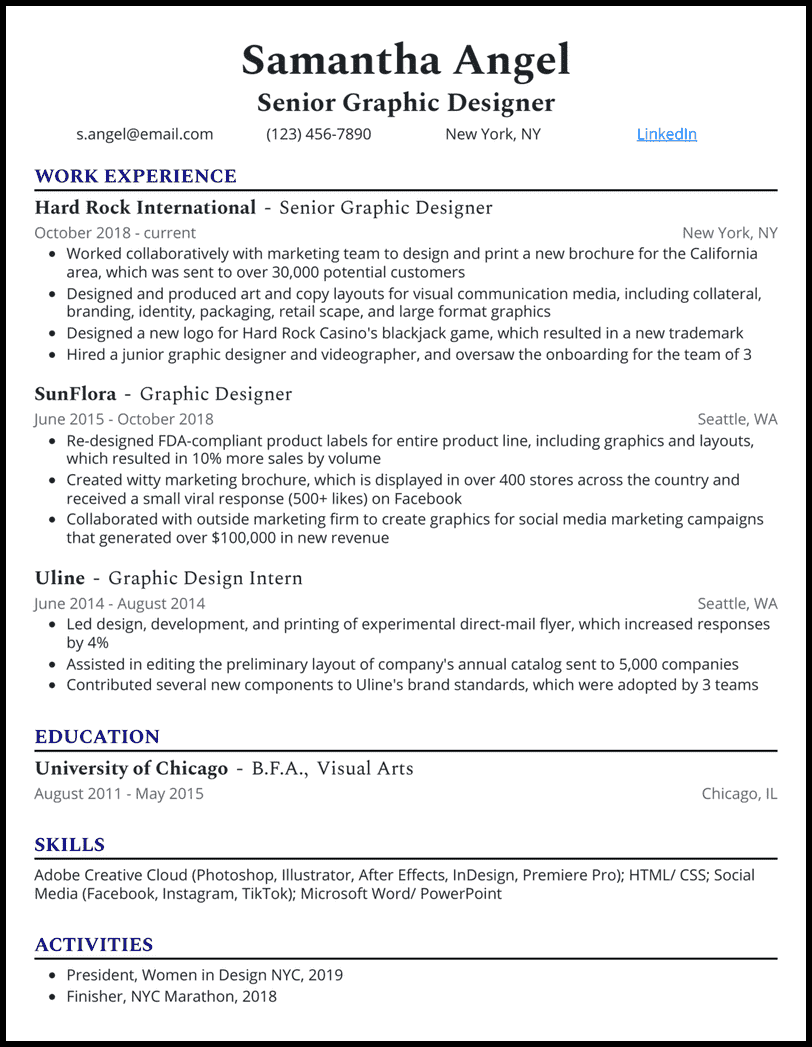 26 Graphic Designer Resume Examples That Work in 2025