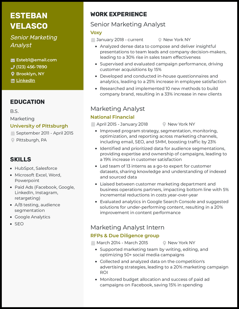 24 Best Marketing Resume Examples for 2025