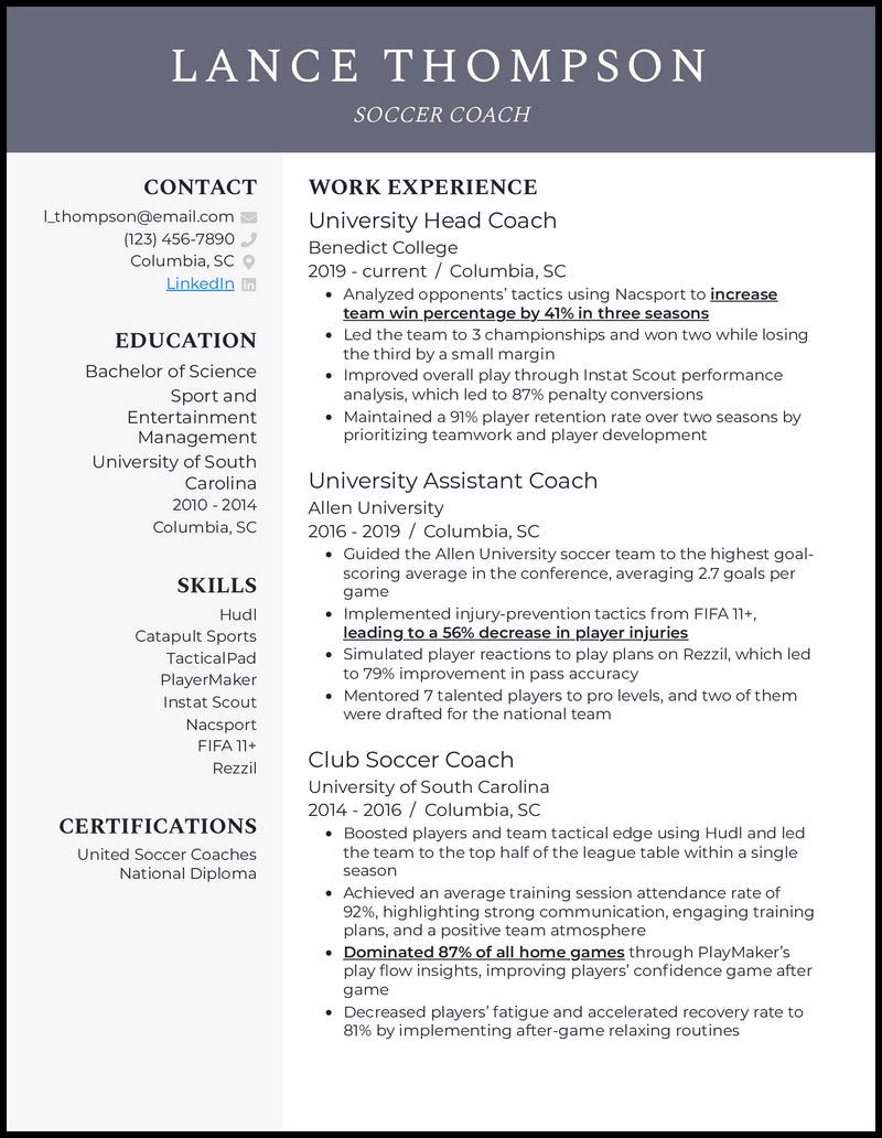 7 Coaching Resume Examples to Win the Job in 2025