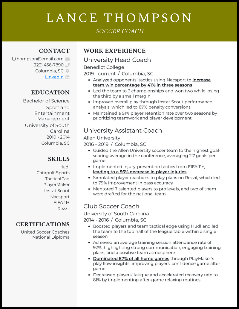 7 Coaching Resume Examples to Win the Job in 2025