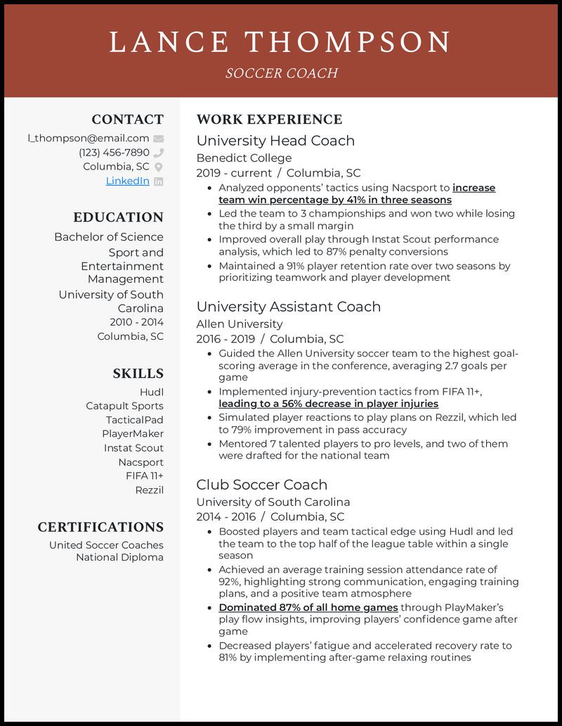 7 Coaching Resume Examples to Win the Job in 2025