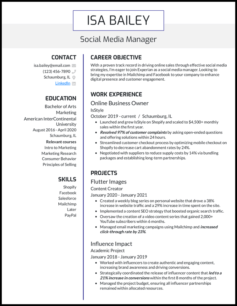 20 Social Media Manager Resume Examples for 2024