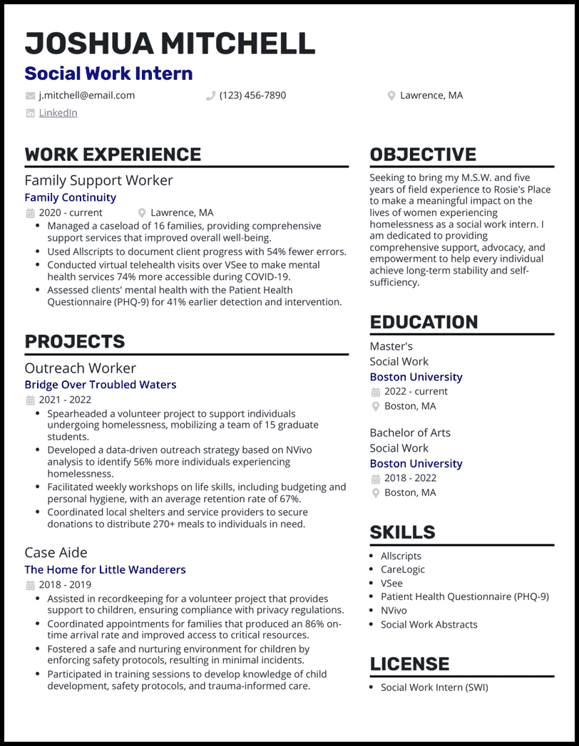 11 Social Worker Resume Examples That Worked in 2024