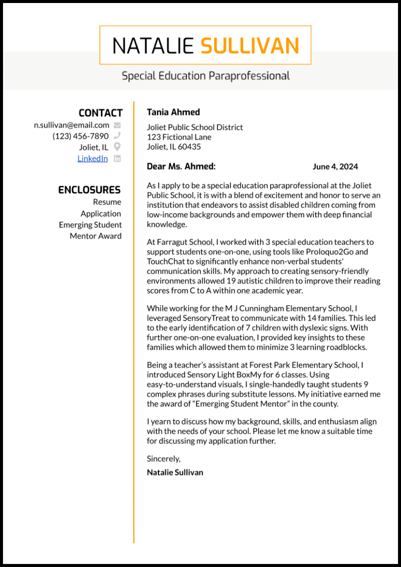 23 Paraprofessional Cover Letter Examples 23 Paraprofessional Cover Letter Examples