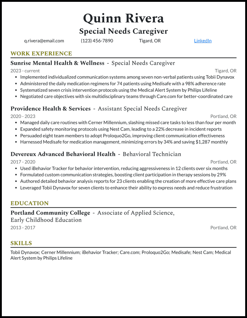 11 Caregiver Resume Examples Proven to Work in 2025