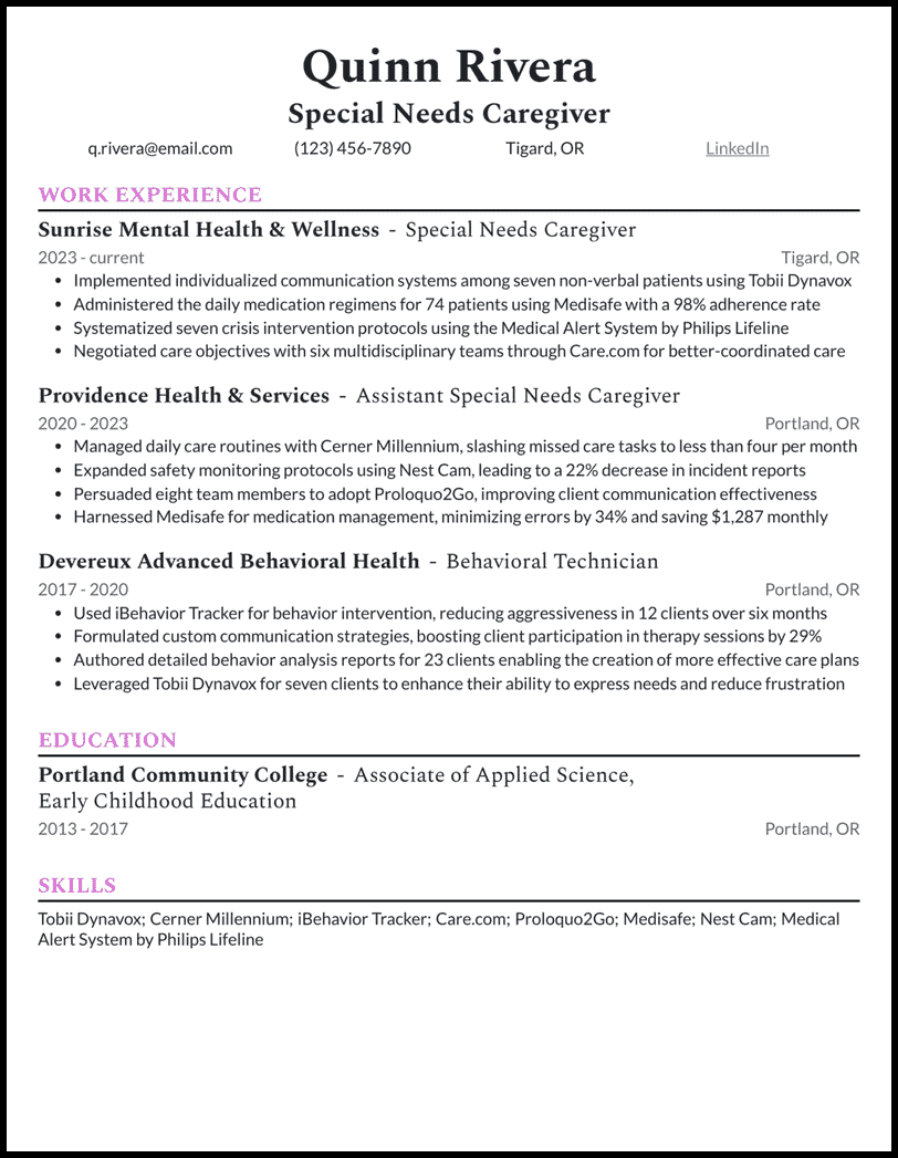 11 Caregiver Resume Examples Proven to Work in 2025