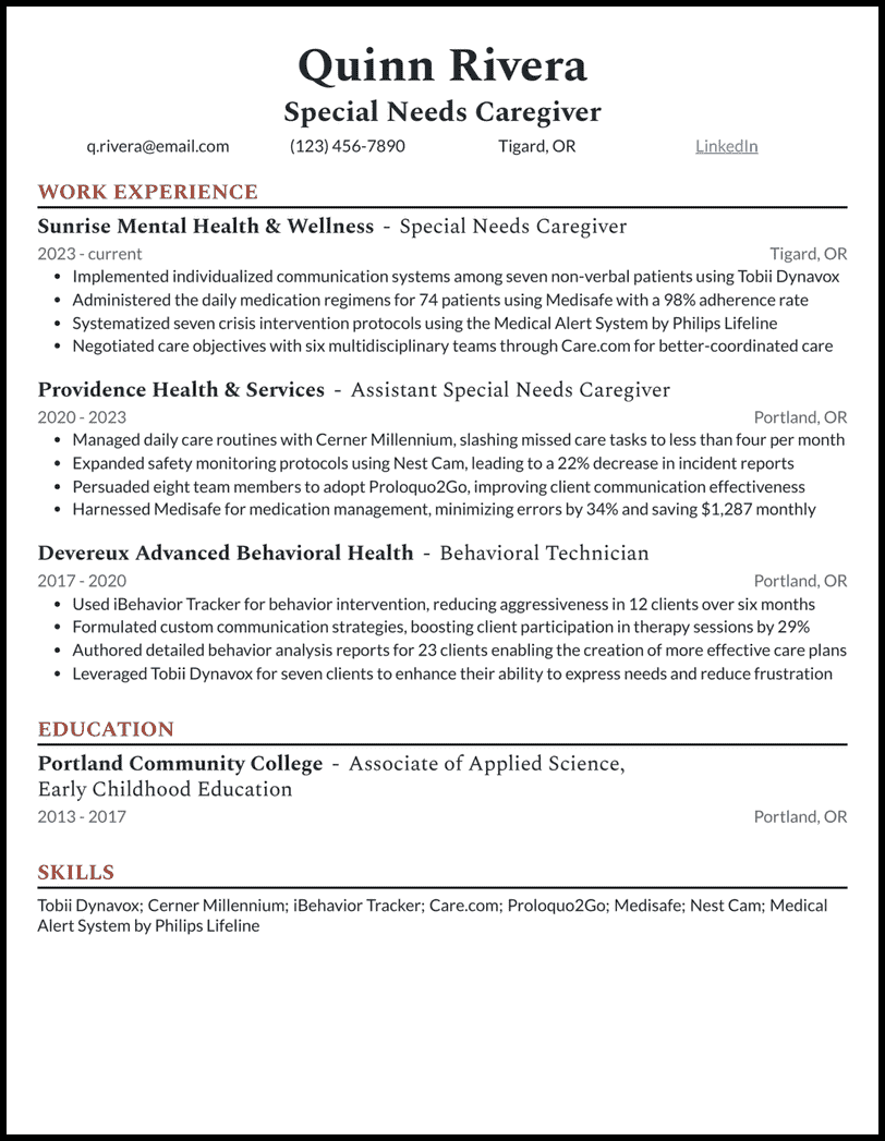 11 Caregiver Resume Examples Proven to Work in 2025