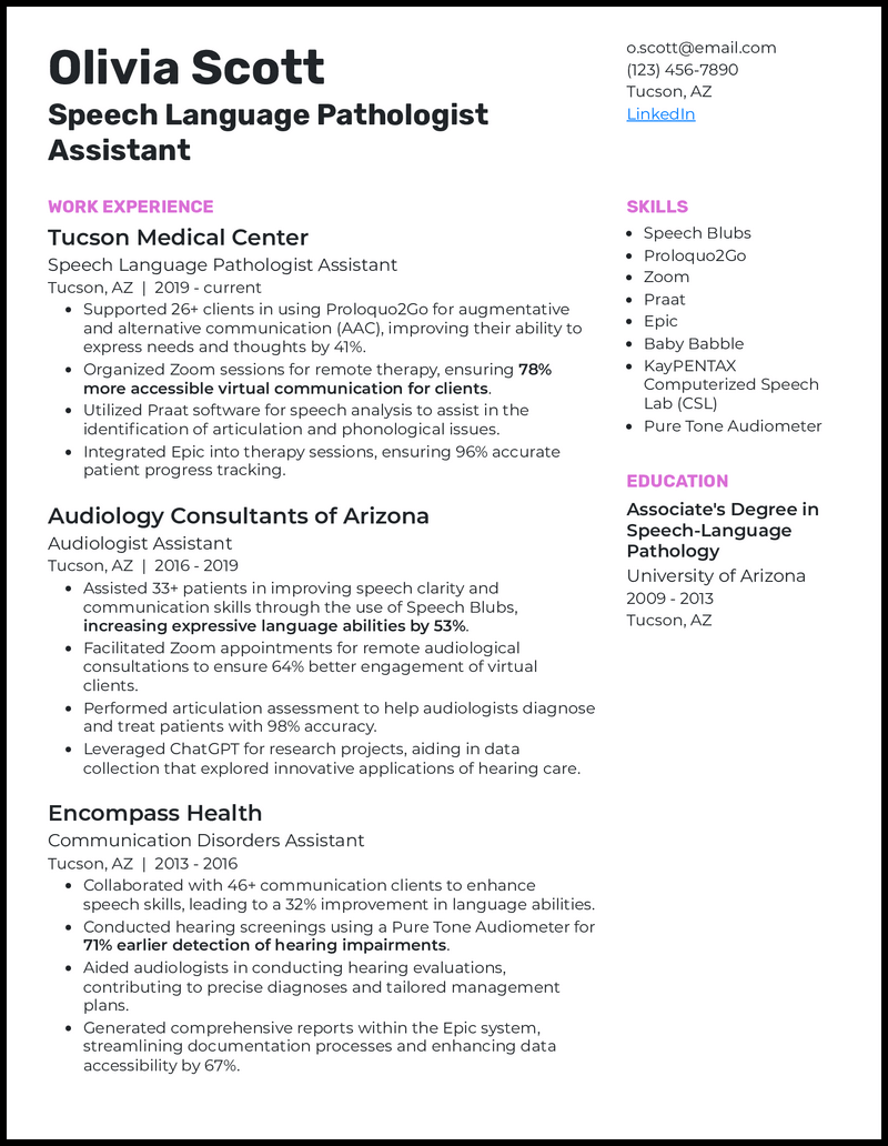5 Speech Langauge Pathologist (SLP) Resume Examples for 2024