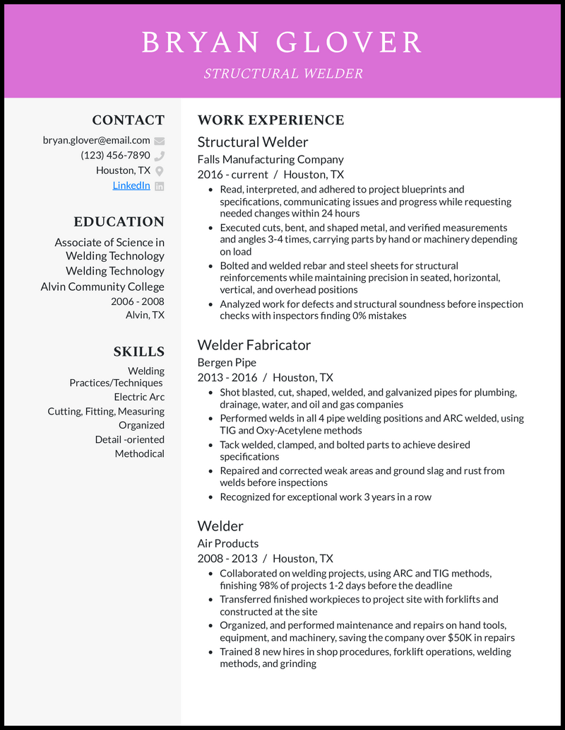 9 Welder Resume Examples Built for 2024