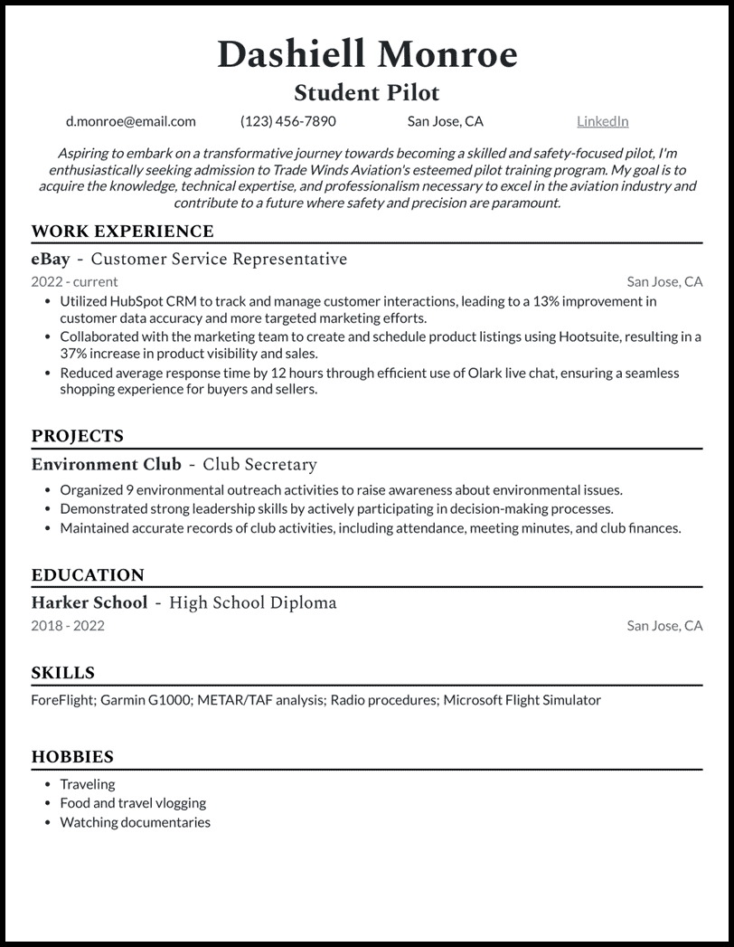 5 Pilot Resume Examples Ready for Takeoff in 2024