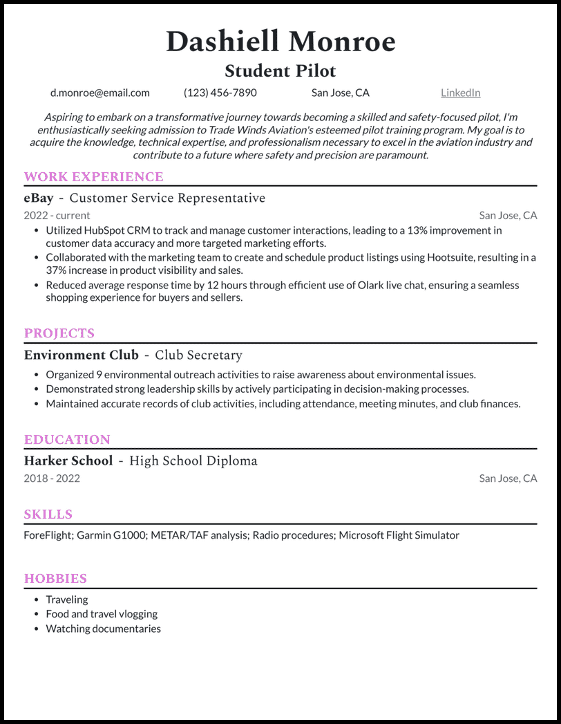 5 Pilot Resume Examples Ready for Takeoff in 2024