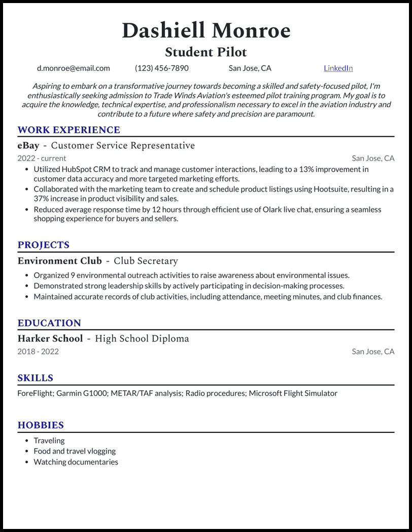 5 Pilot Resume Examples Ready for Takeoff in 2024