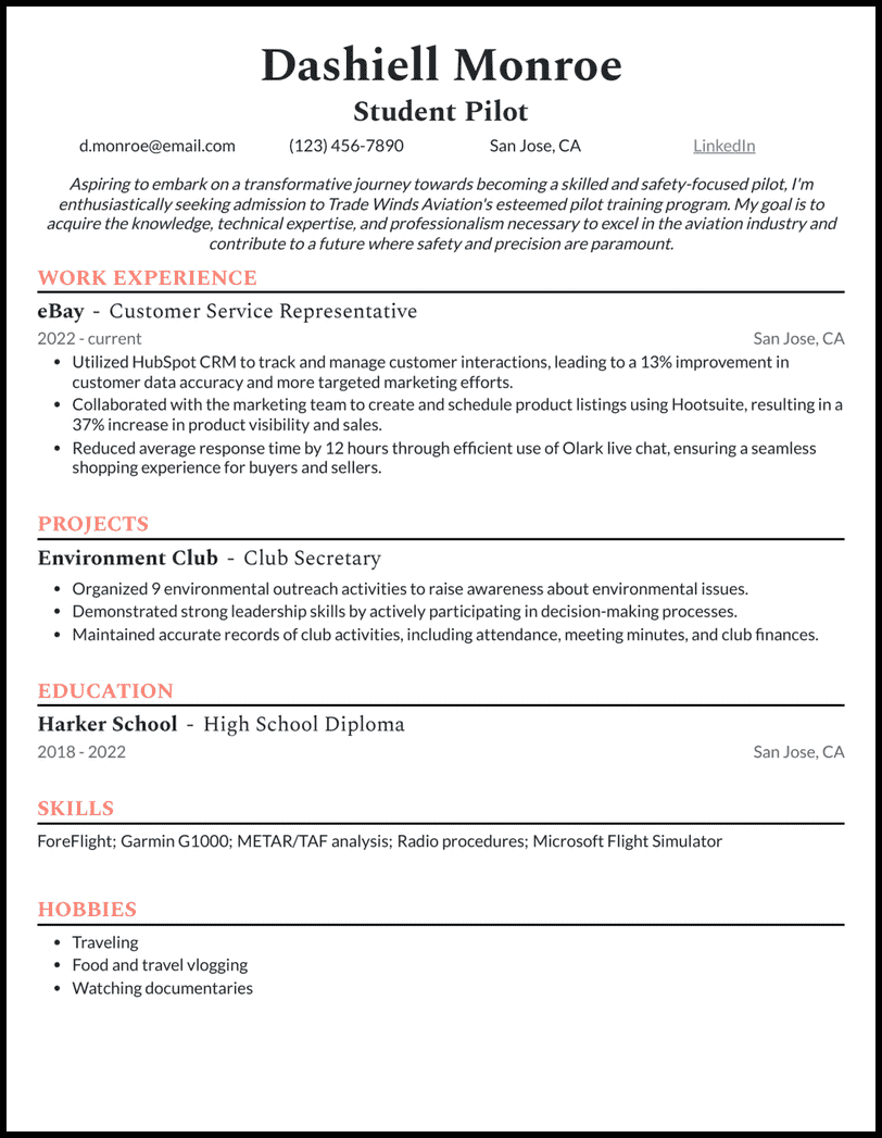 5 Pilot Resume Examples Ready for Takeoff in 2024