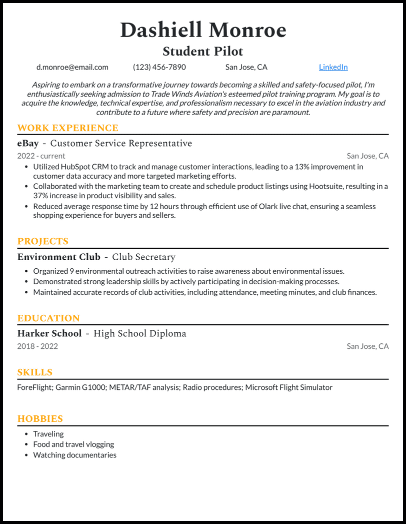 5 Pilot Resume Examples Ready for Takeoff in 2024