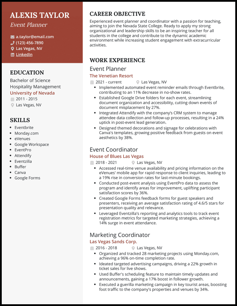 5 Teacher Career Change Resume Examples For 2025