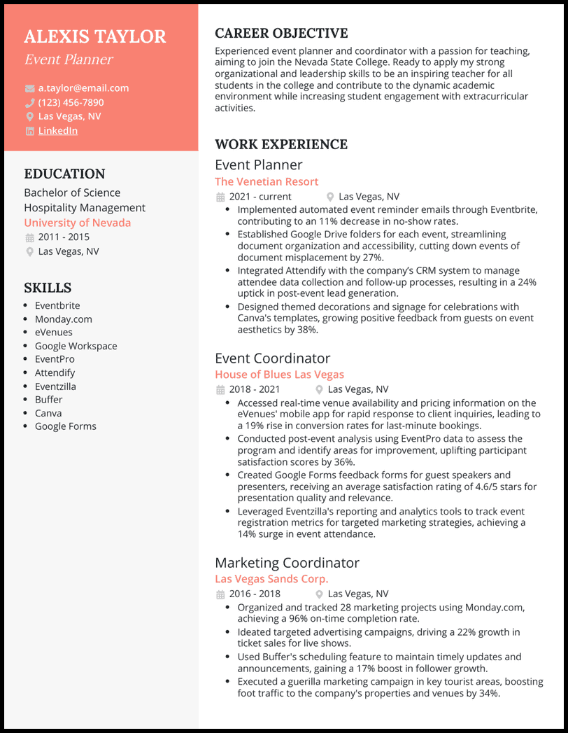 5 Teacher Career Change Resume Examples For 2025