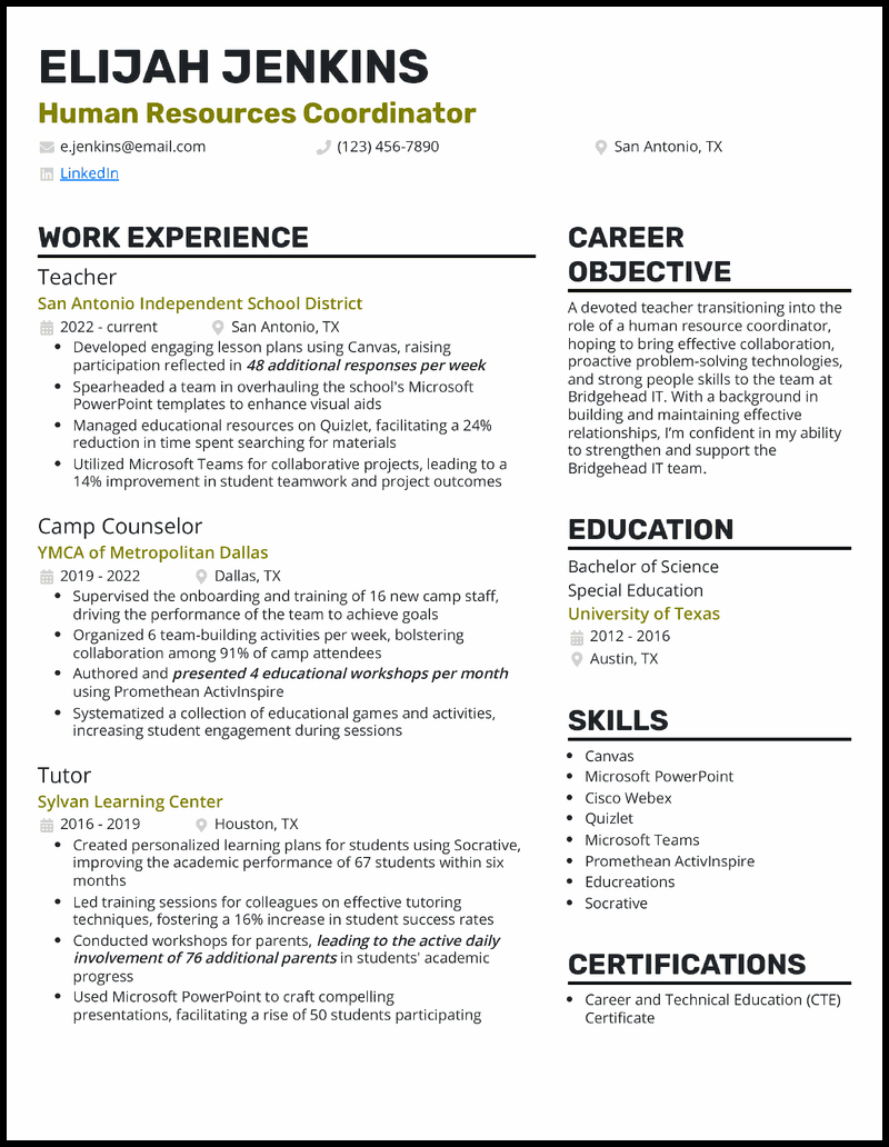 11 Career Change Resume Examples Designed for 2024