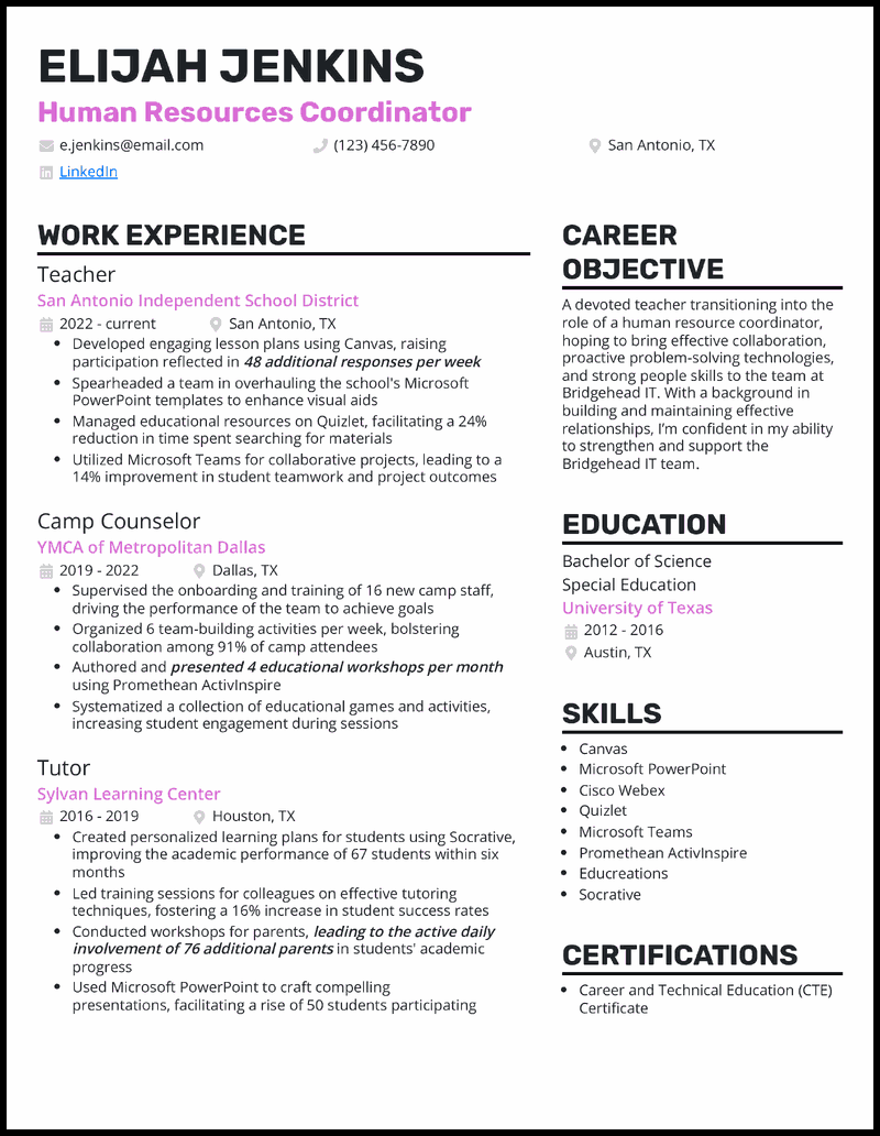 11 Career Change Resume Examples Designed for 2024