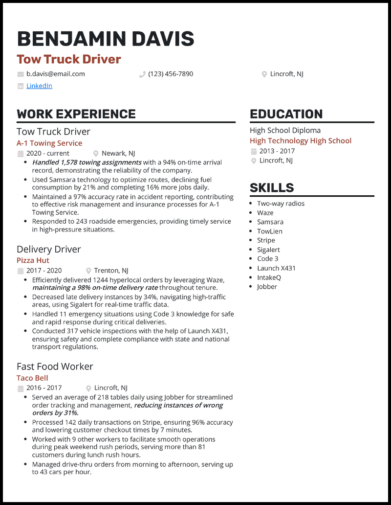 13 Real Truck Driver Resume Examples That Worked in 2025