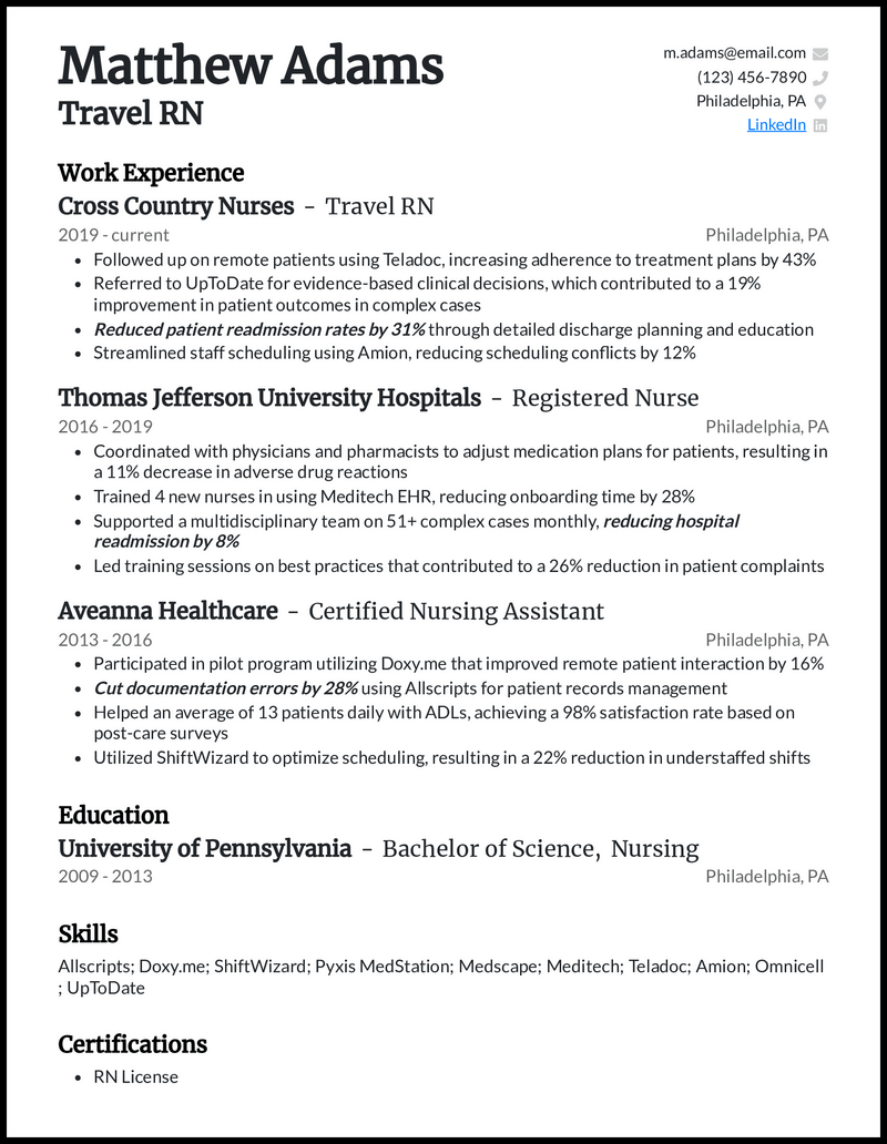 11 Registered Nurse (RN) Resume Examples for 2025