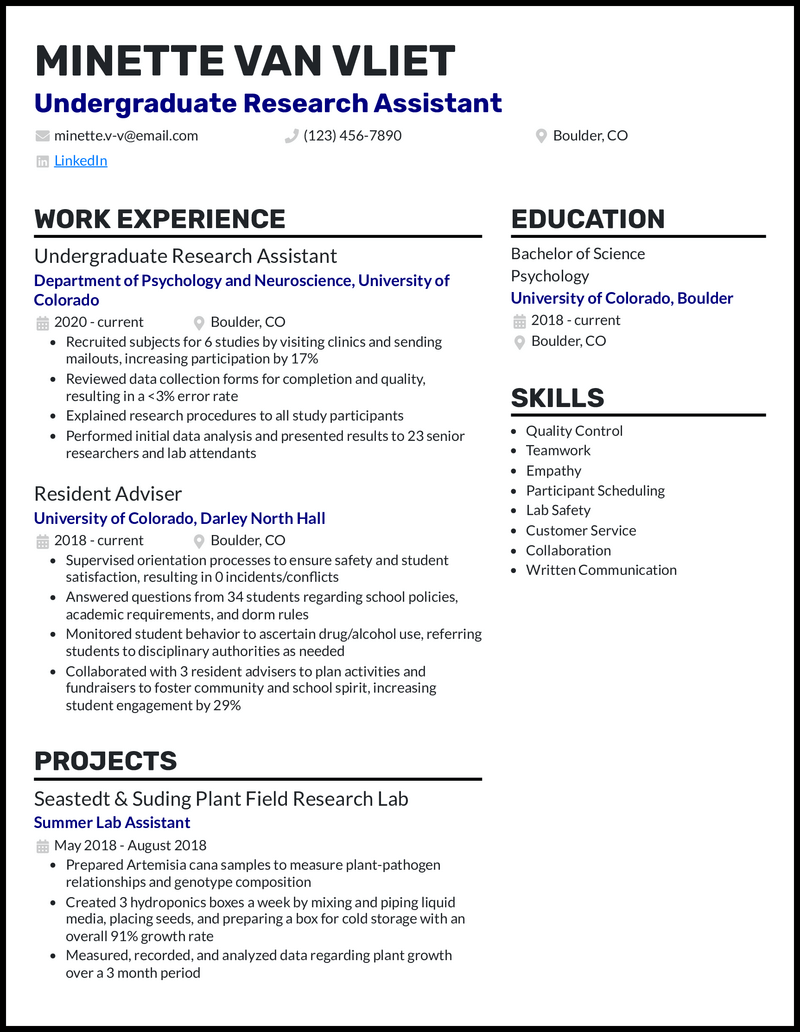 13 Real Research Assistant Resume Examples That Worked in 2025