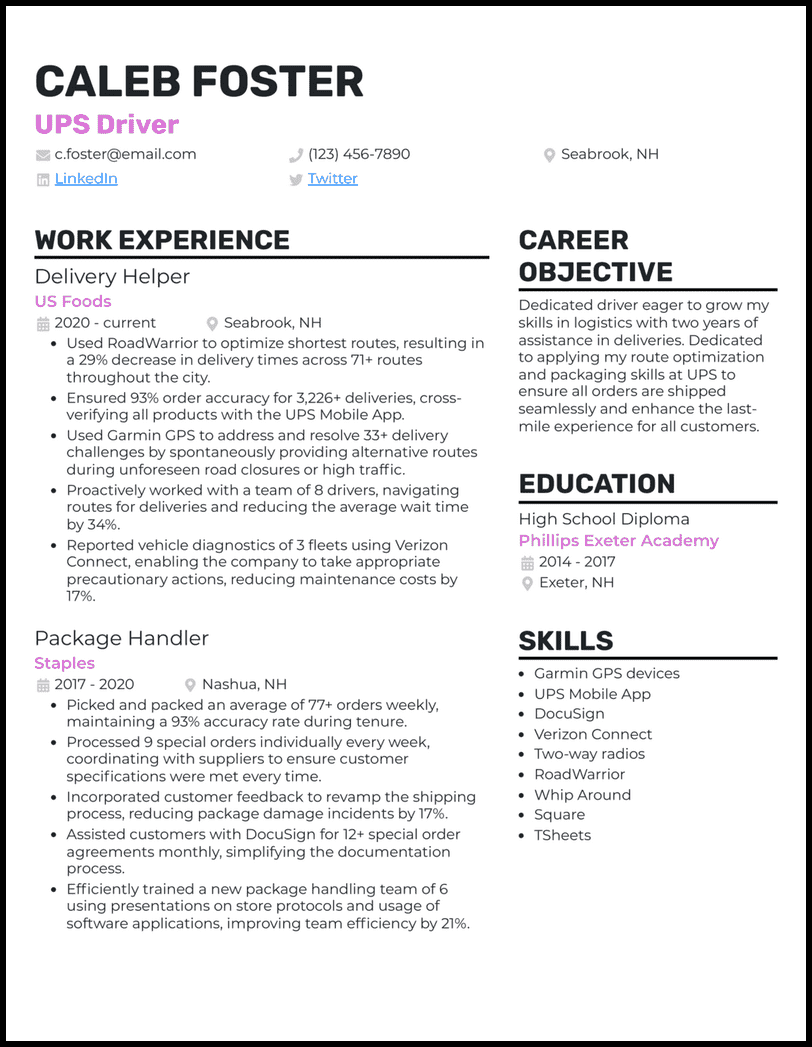 5 Delivery Driver Resume Examples That Work in 2025