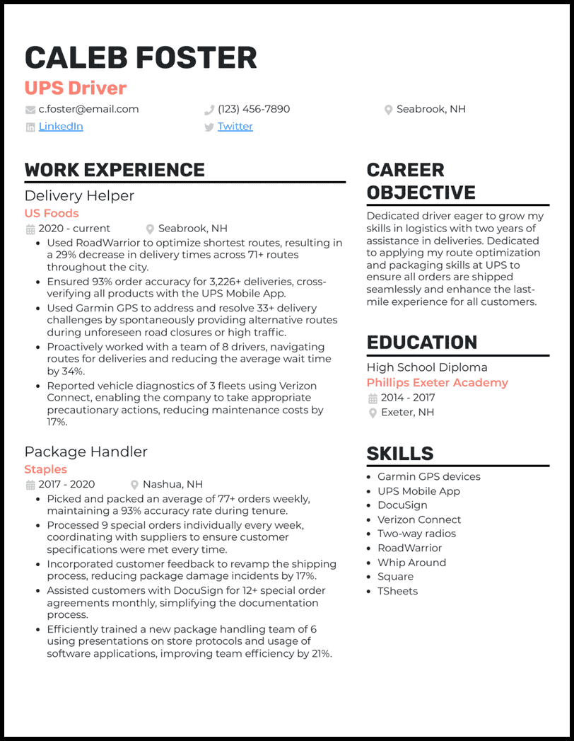 5 Delivery Driver Resume Examples That Work in 2025