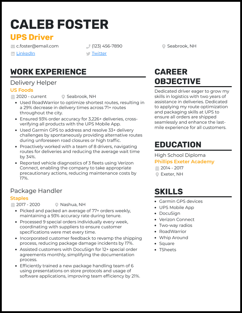 5 Delivery Driver Resume Examples That Work in 2025