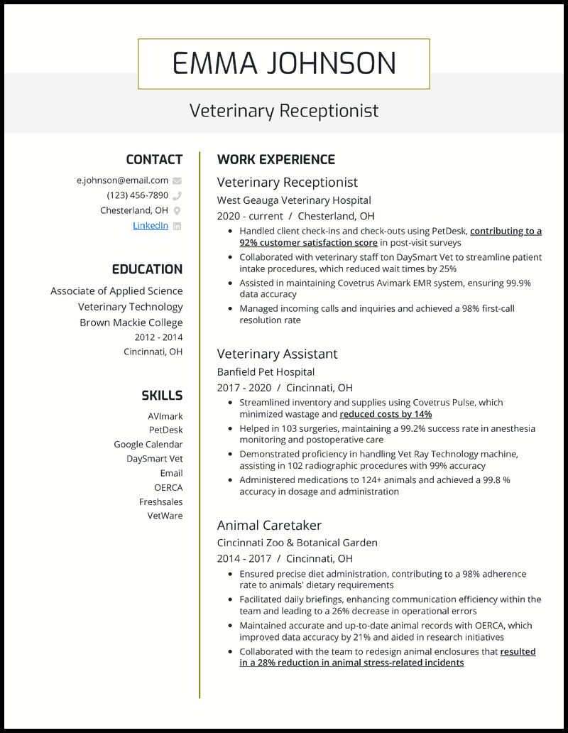 9 Receptionist Resume Examples [& Templates]