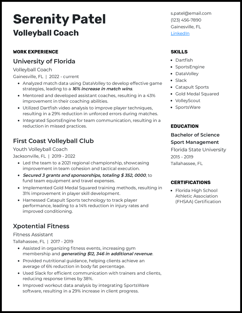 7 Coaching Resume Examples to Win the Job in 2025