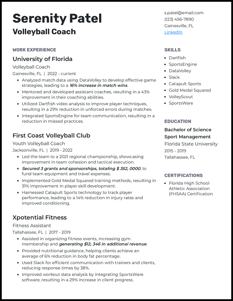 7 Coaching Resume Examples to Win the Job in 2025