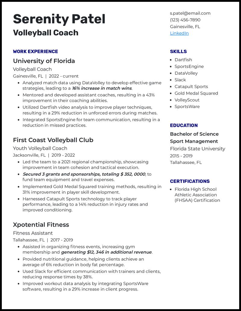 7 Coaching Resume Examples to Win the Job in 2025