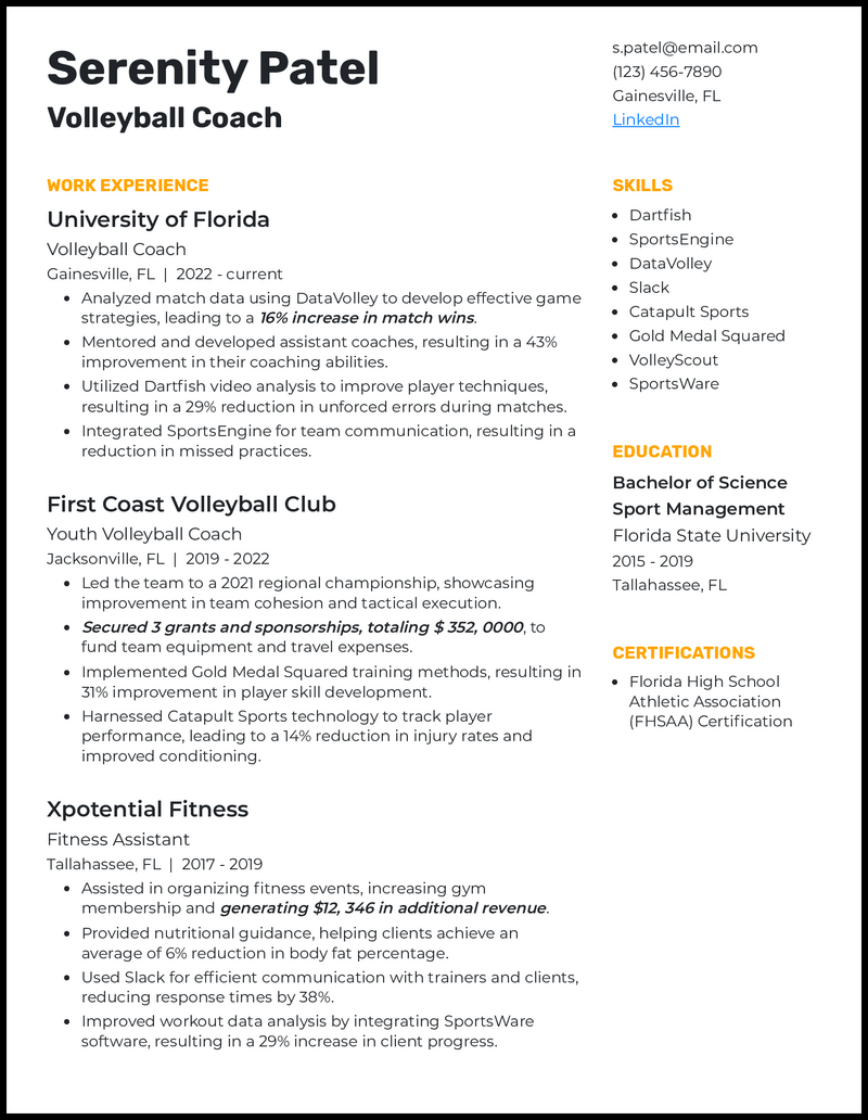 7 Coaching Resume Examples to Win the Job in 2025